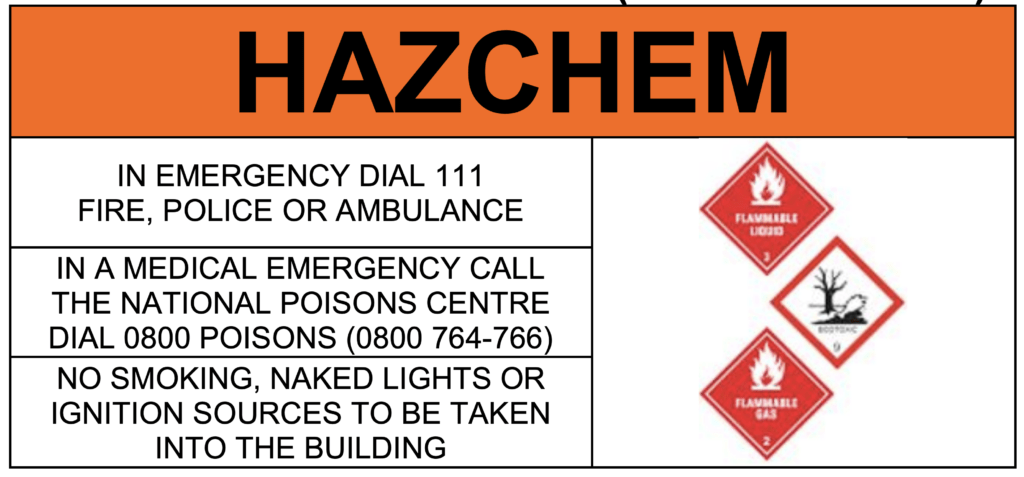 Hazchem Sign Retail (600mm x 400mm) – Environmental Resources Limited