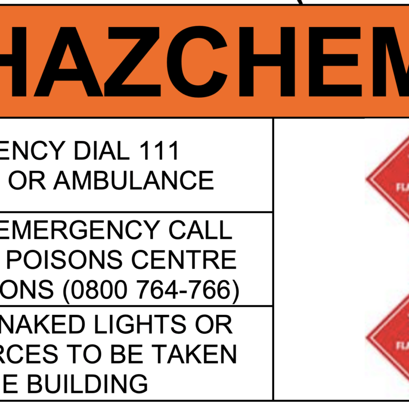 Hazchem Sign Custom (600mm x 400mm) – Environmental Resources Limited